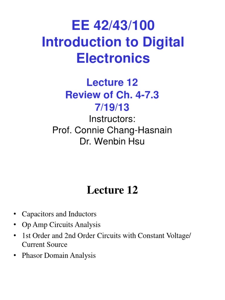 Op-Amp and Circuit Analysis Overview | PDF | Operational Amplifier ...
