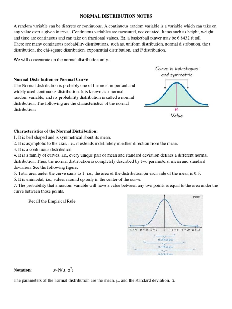 Normal Distribution Overview and Exercises | PDF | Normal Distribution ...