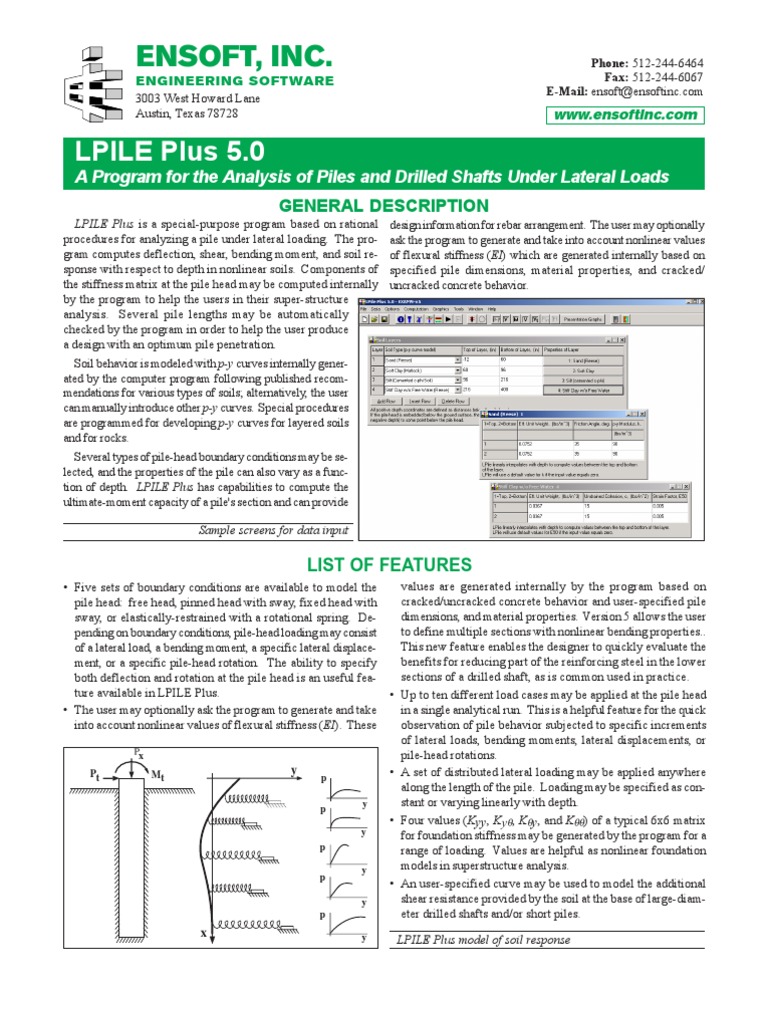 Ensoft, Inc.: LPILE Plus 5.0 | Download Free PDF | Deep Foundation ...