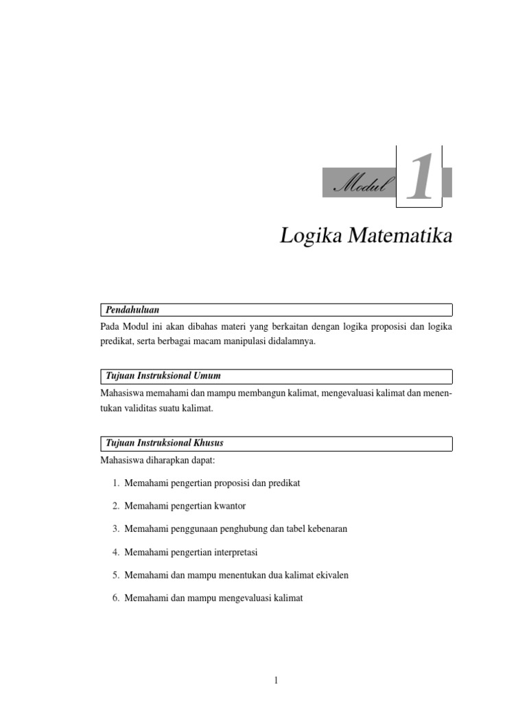 Logika Proposisi & Predikat | PDF