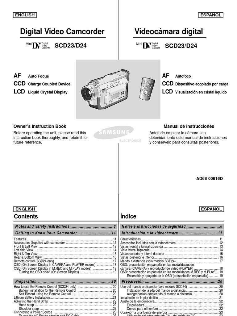 Manual Camara Samsung Scd23 | PDF | Ingeniería Electrónica | Tecnología ...