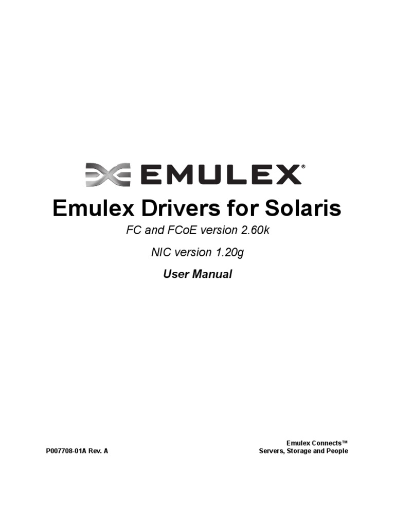 Emulex Solaris User Manual | PDF | Installation (Computer Programs) | Web Server