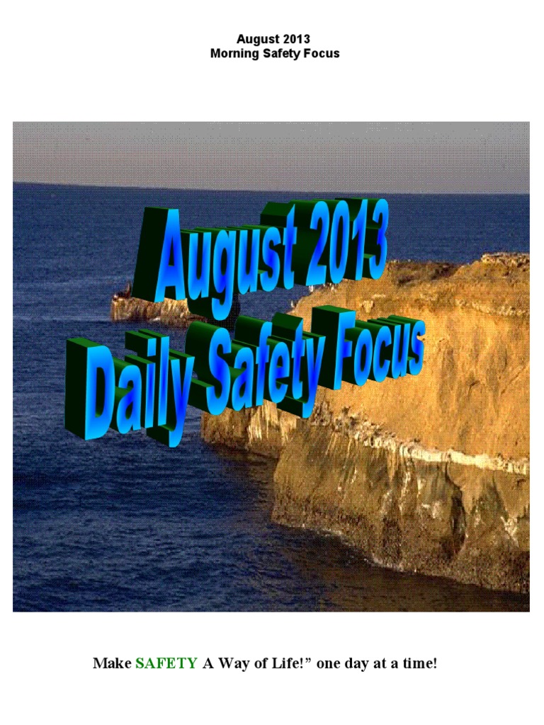 August 2013 Daily Safety Focus | PDF | Hyperthermia | Dogs
