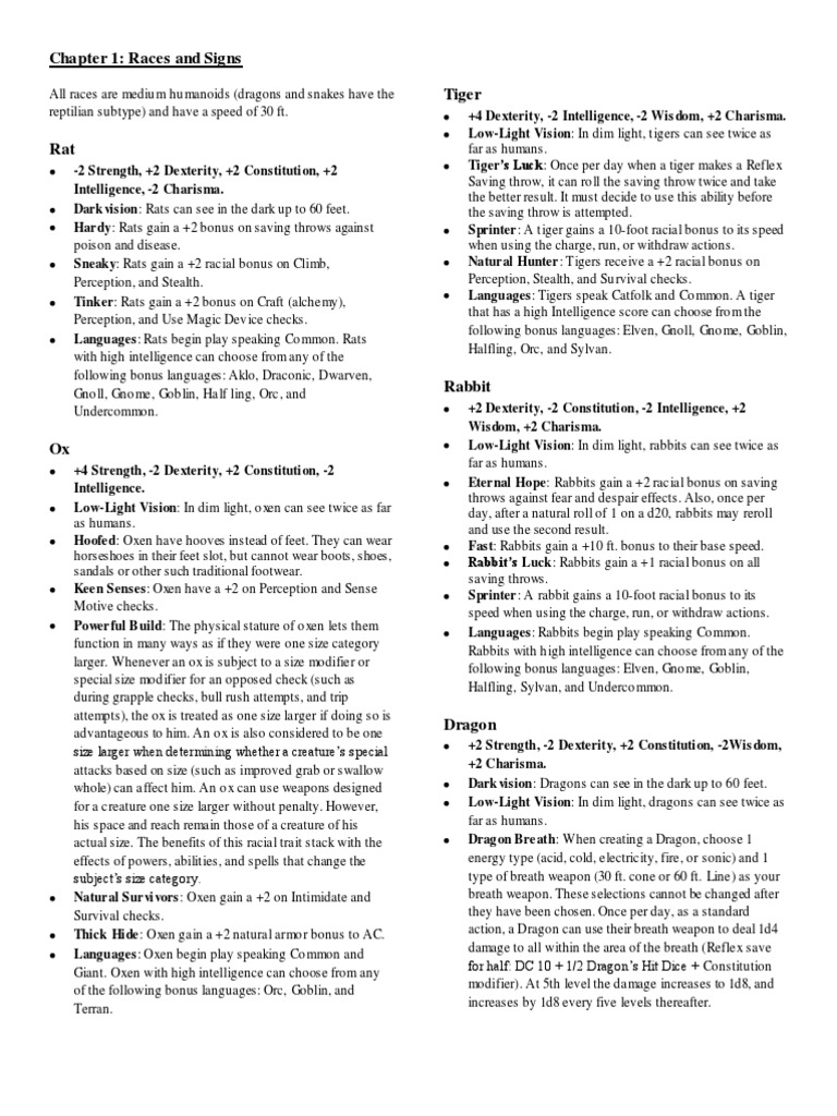 Zodiac RPG 1 | PDF | Yin And Yang | Nature