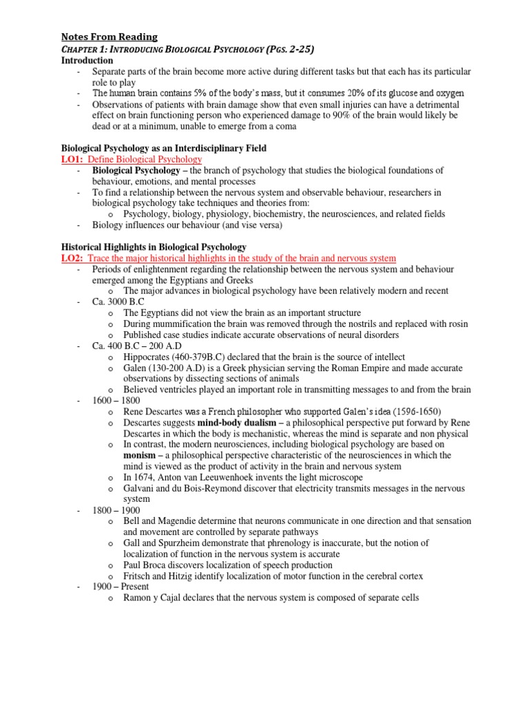 Introduction to Biological Psychology | PDF | Magnetoencephalography ...