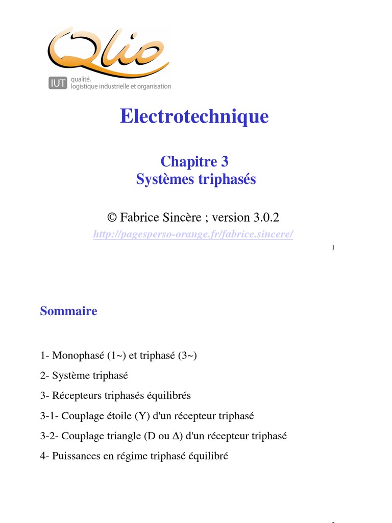 ch3 Systeme Triphase | PDF | Électromagnétisme | Quantité