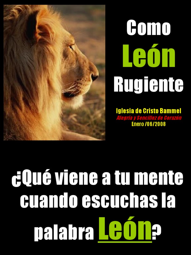 Como León Rugiente | PDF | León | Satán