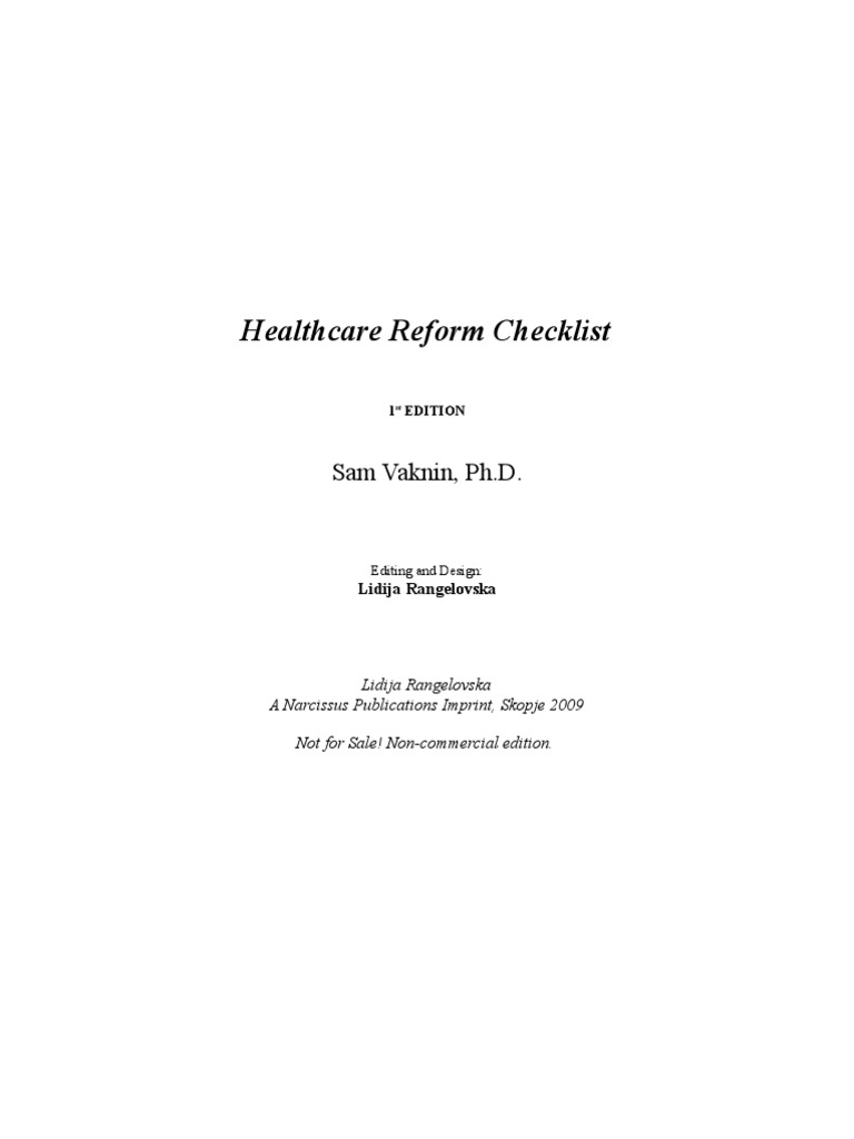 Healthcare Reform Checklist | PDF | Health Maintenance Organization ...