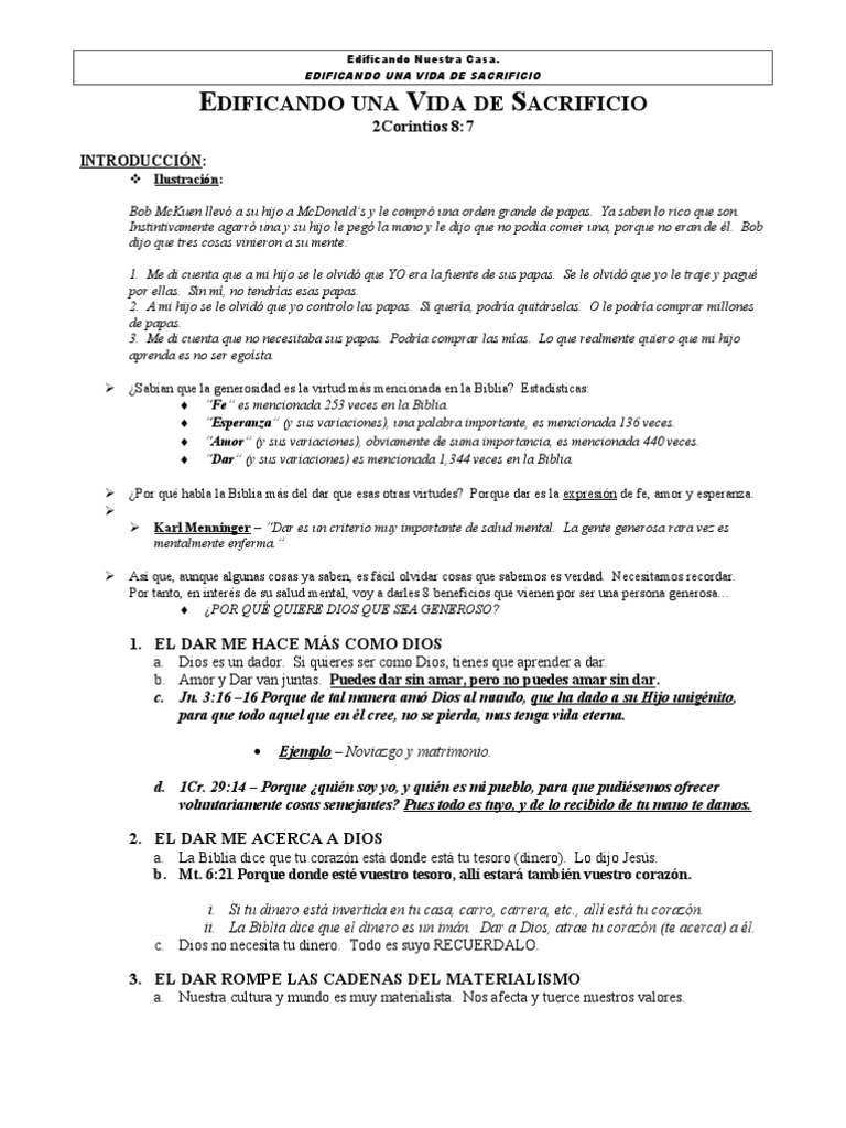 Edificando Una Vida de Sacrificio | PDF | Cristo (título) | Fe
