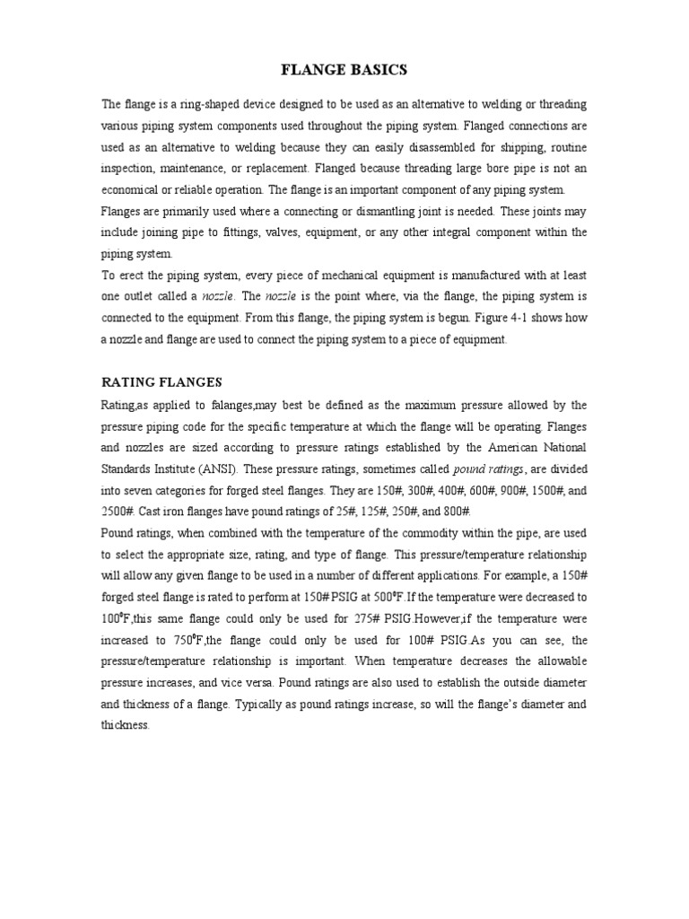 Flange Basics: Rating Flanges | PDF | Pipe (Fluid Conveyance ...