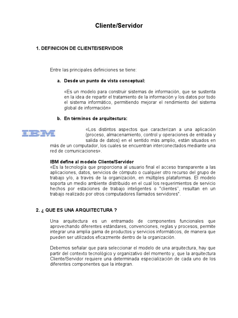 Cliente Servidor | PDF