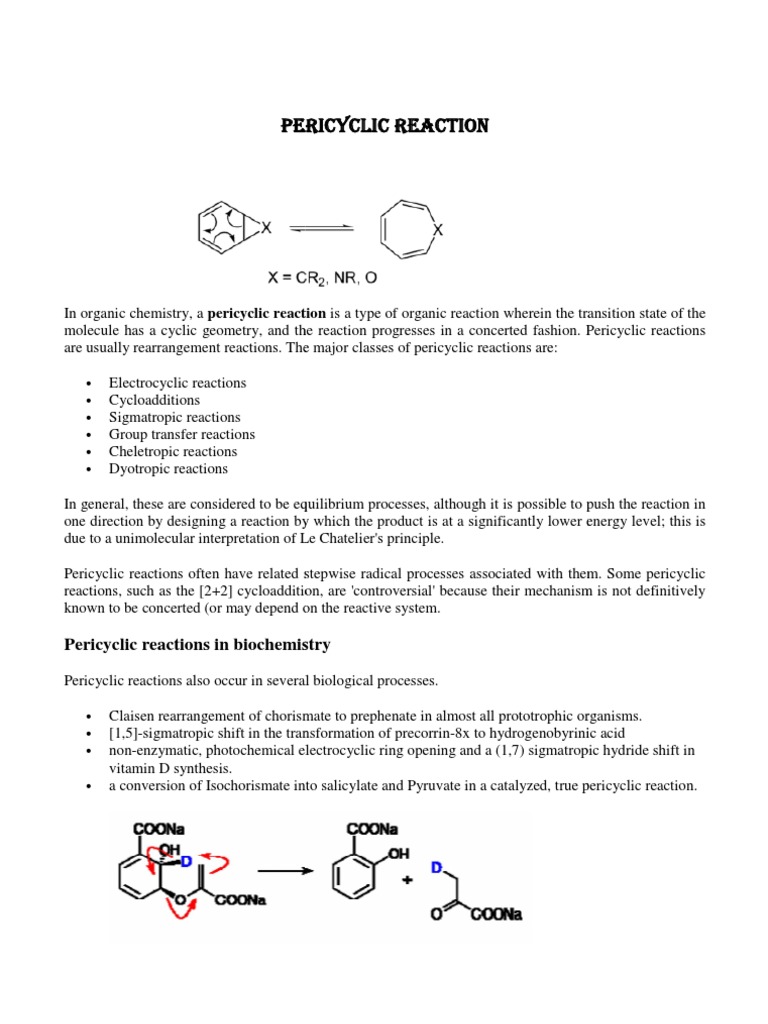 Pericyclic Reaction | PDF | Organic Reactions | Unit Processes