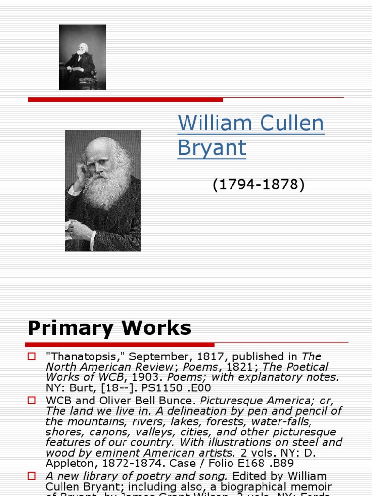 William Cullen Bryant: Poet and Editor | PDF | Poetry | Abraham Lincoln