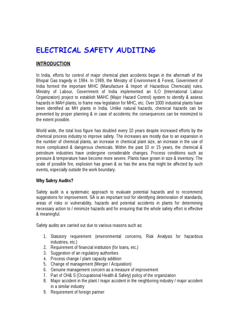 1 - Electrical Safety Auditing | PDF | Technology & Engineering