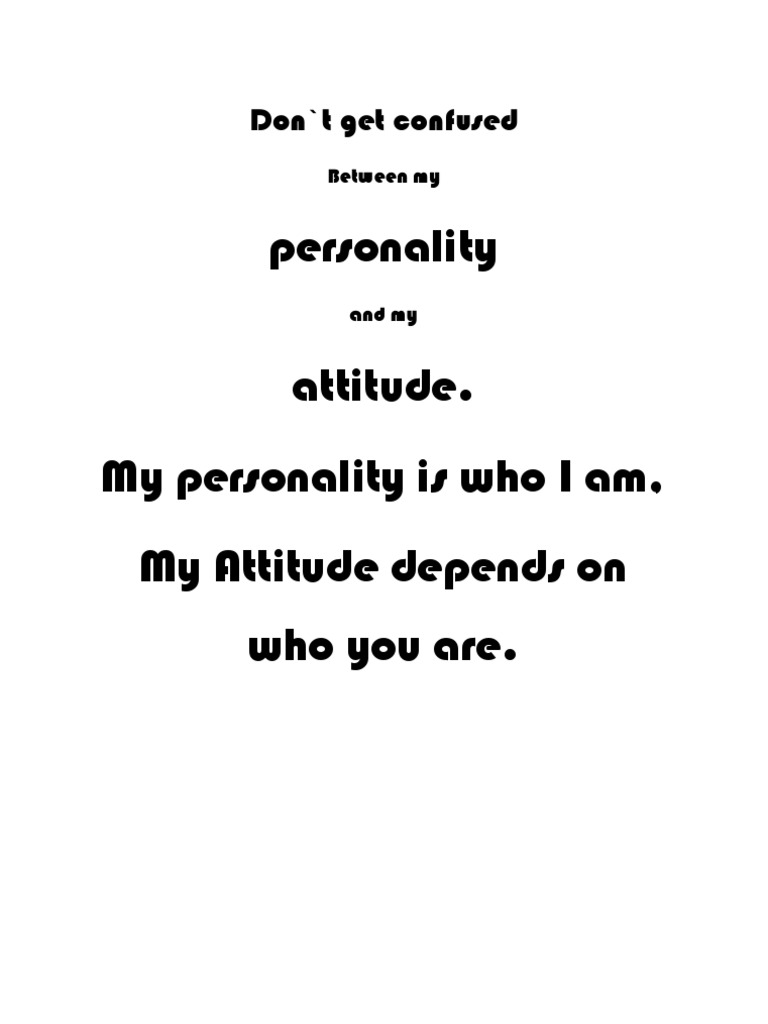 Understanding Personality vs. Attitude | PDF | Self-Improvement | Lifestyle