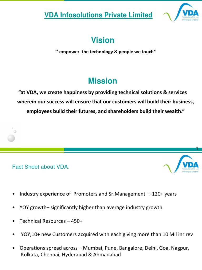 Vision: VDA Infosolutions Private Limited | PDF | Itil | Data Center