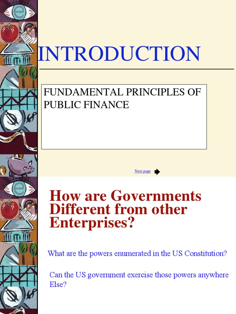 Fundamental Principles of Public Finance: Next Page | PDF | National ...