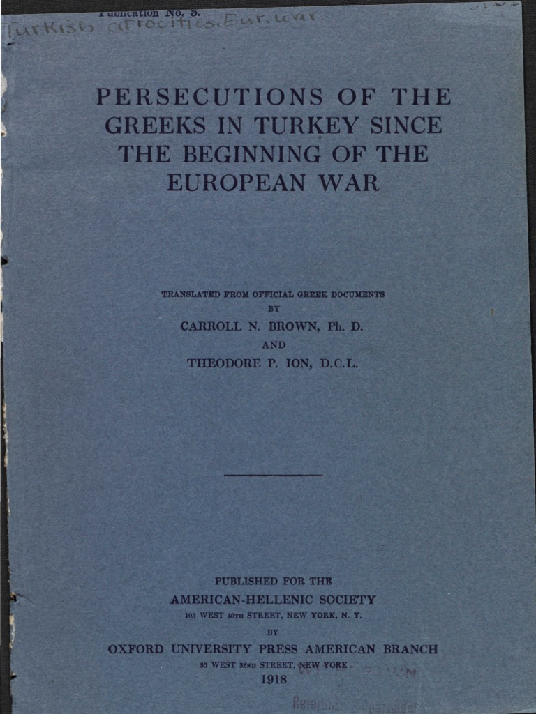 Greek Persecutions in Turkey, 1914-1918 | PDF | Turkey | Ottoman Empire