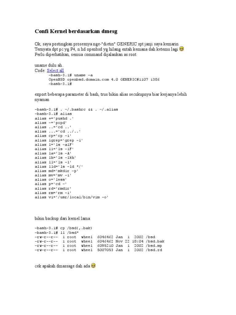 Confi Kernel Berdasarkan Dmesg | PDF | Computers
