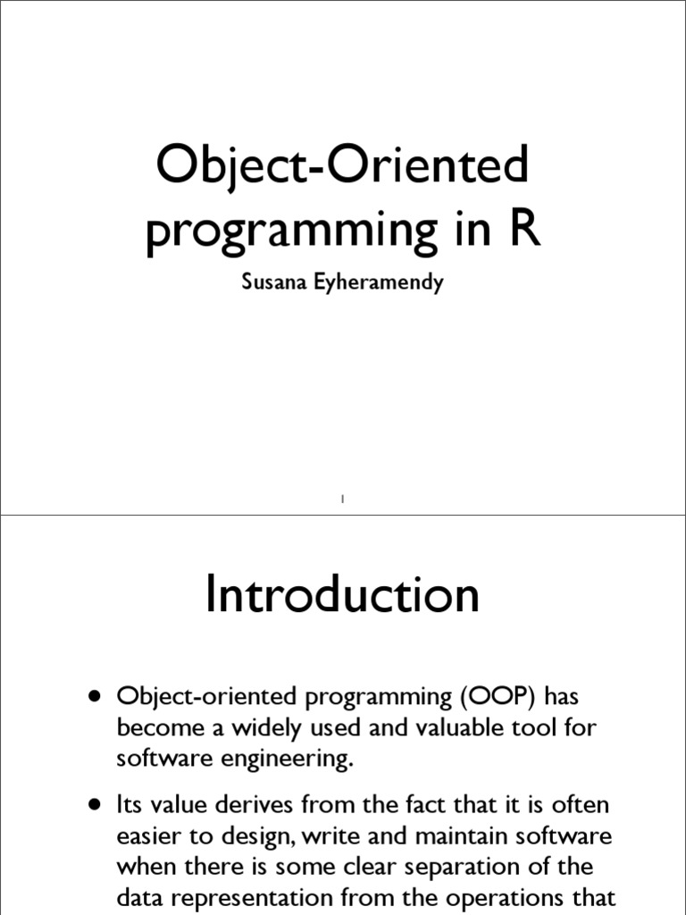 Object Oriented In R Pdf Class Computer Programming Inheritance Object Oriented