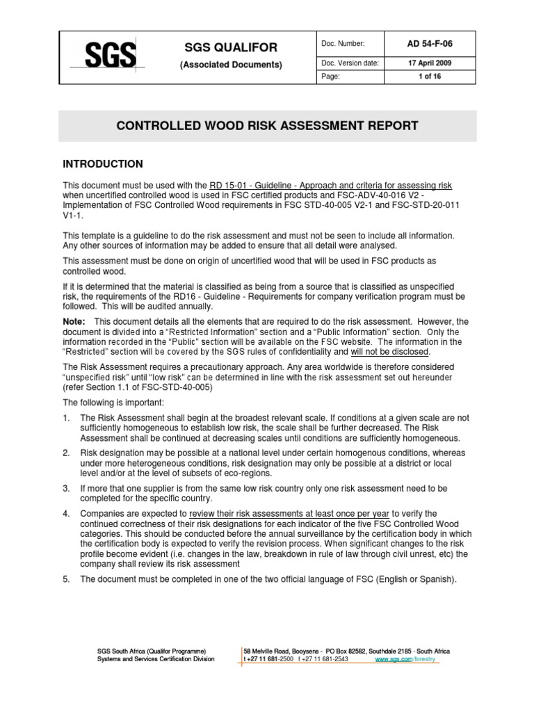 Controlled Wood Risk Assessment 2012 | PDF | Conservation Biology ...