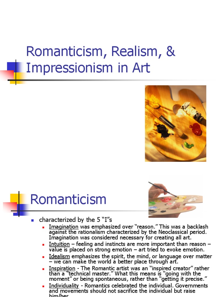 Lecture 10 Romanticism, Realism, & Impressionism in Art | PDF ...