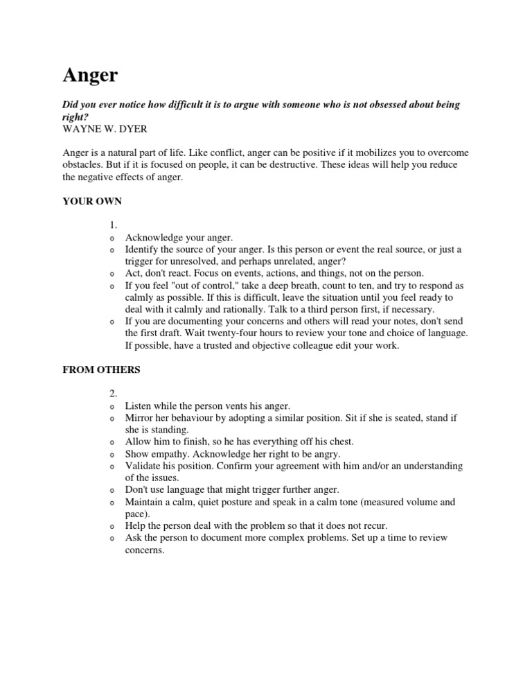 Managing Anger: Effective Strategies | PDF