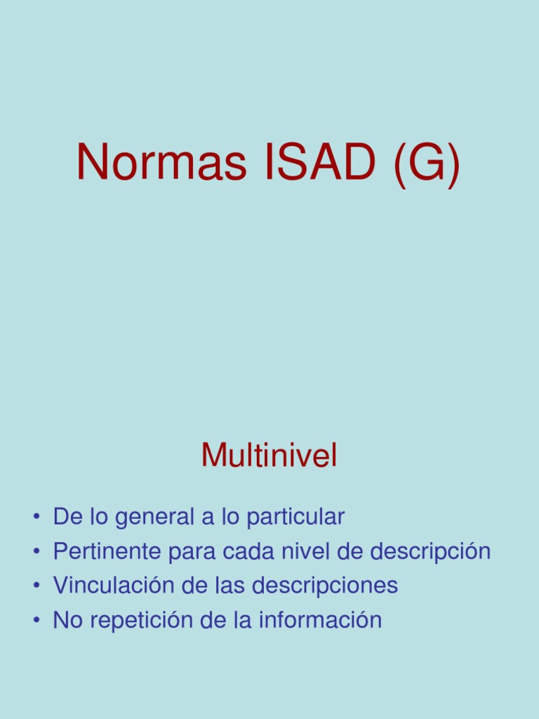 Normas ISAD (G) | PDF | Información | Informática y tecnología de la información