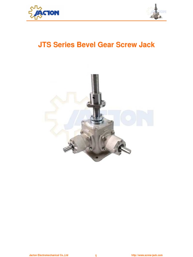 JTS Series High Speed Bevel Gear Screw Jack, Bevel Gear Driven Screw ...