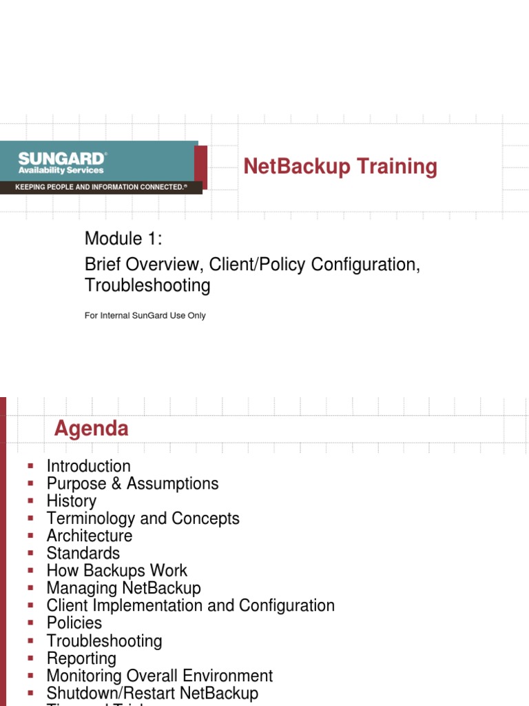 NetBackup Training Module1 | Backup | Server (Computing)