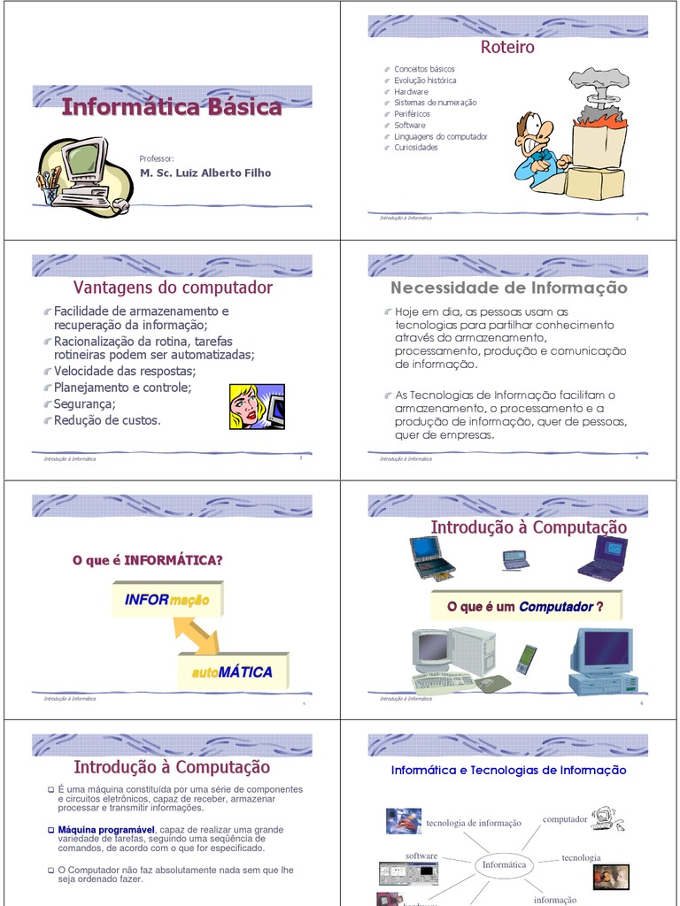 Aula 01 - Informatica Basica - Introducao A Informatica | PDF | Armazenamento de dados de ...