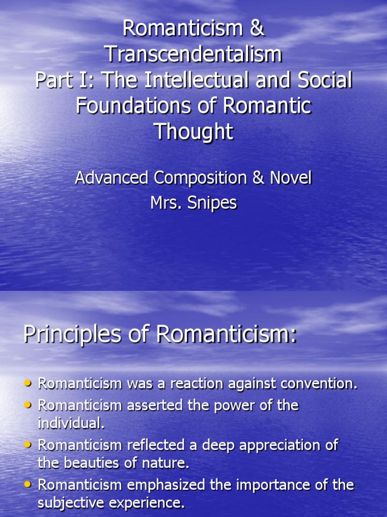Romanticism - Transcendentalism | PDF | Romanticism | Intuition