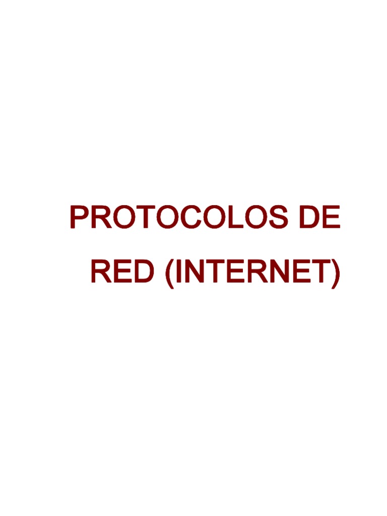 Tutorial Sobre Protocolos de Red (Internet) | PDF | Red de computadoras | Conjunto de protocolos ...