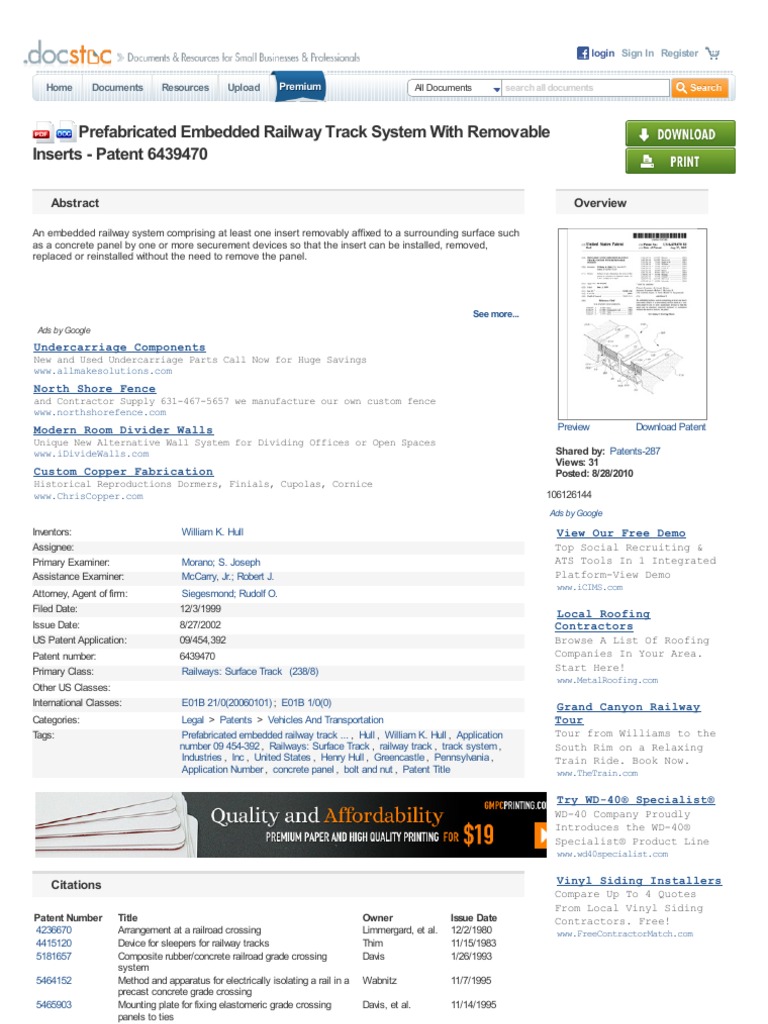 Embedded Rail System Prefabricated Embedded Railway Track System With Removable Inserts Pdf