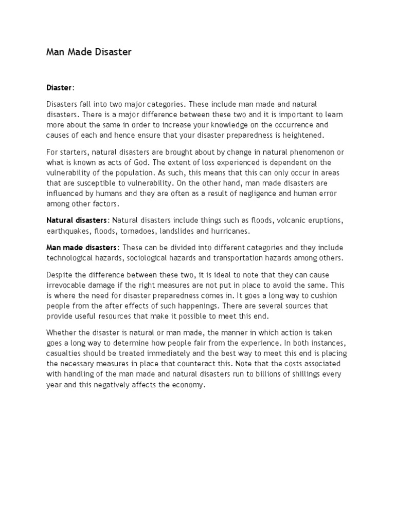 Man Made Disaster | PDF | Natural Disasters | Hazards
