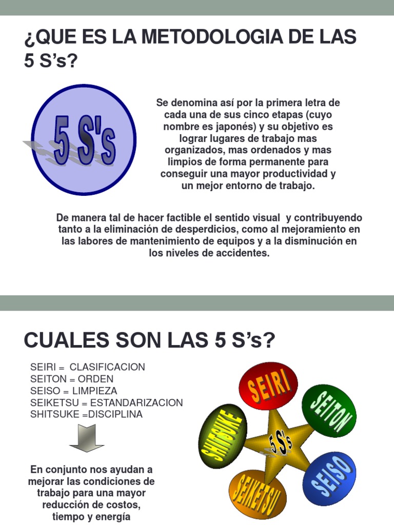 Presentacion 5 S | PDF | Disciplinas | Calidad (comercial)