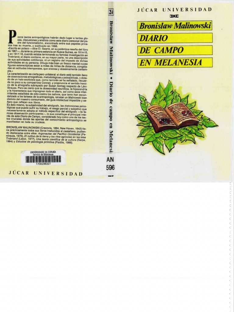 Malinowski Bronislaw - Diario de Campo en Melanesia | Antropología ...