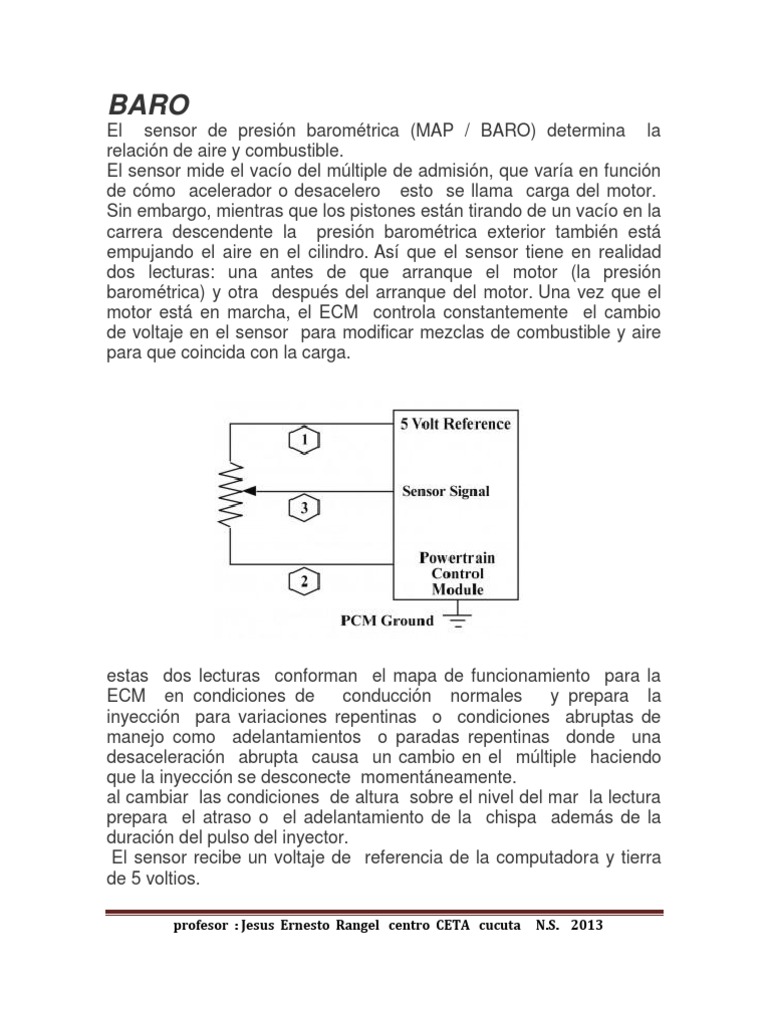 Sensor MAP/BARO: Función y Lecturas | PDF | Tecnología