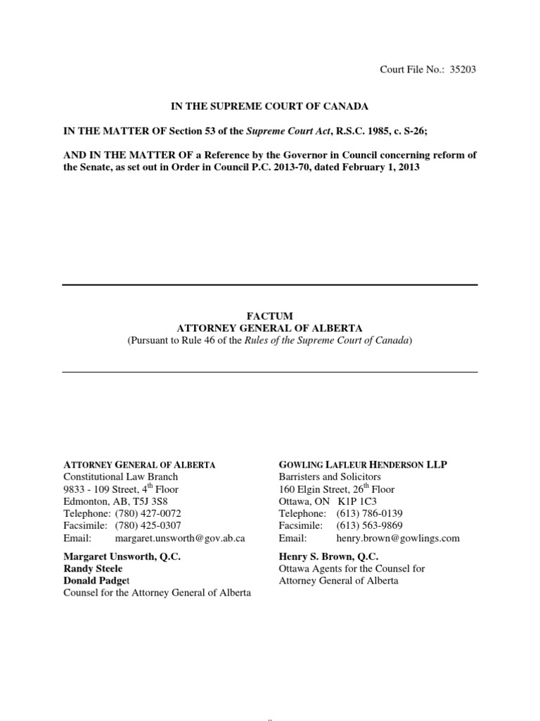 Alberta Factum | PDF