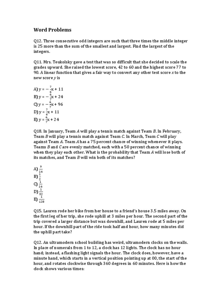 Word Problems | PDF