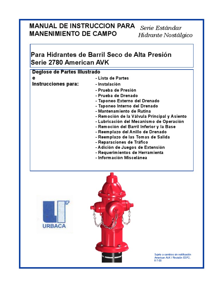 Mantto Hidrante Tipo Poste Seco | PDF