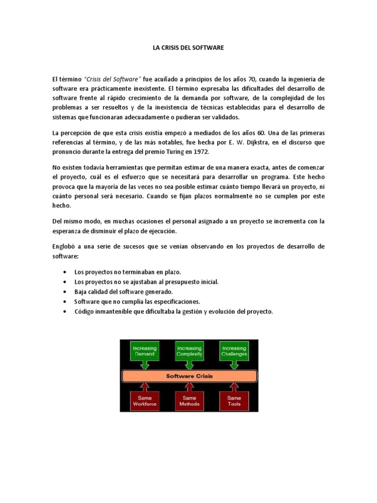 La Crisis Del Software | PDF | Ingeniería de software | Software