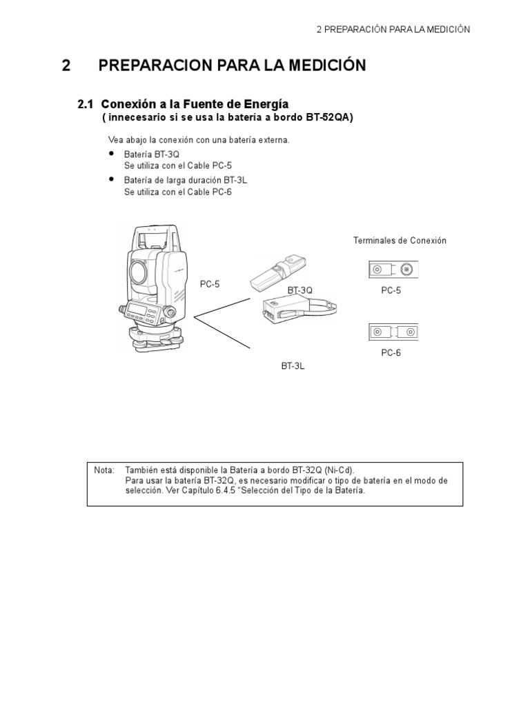 02-Preparación para La Medición-Manual de Instrucciones Estación Total TOPCON GPT 2006 | PDF ...