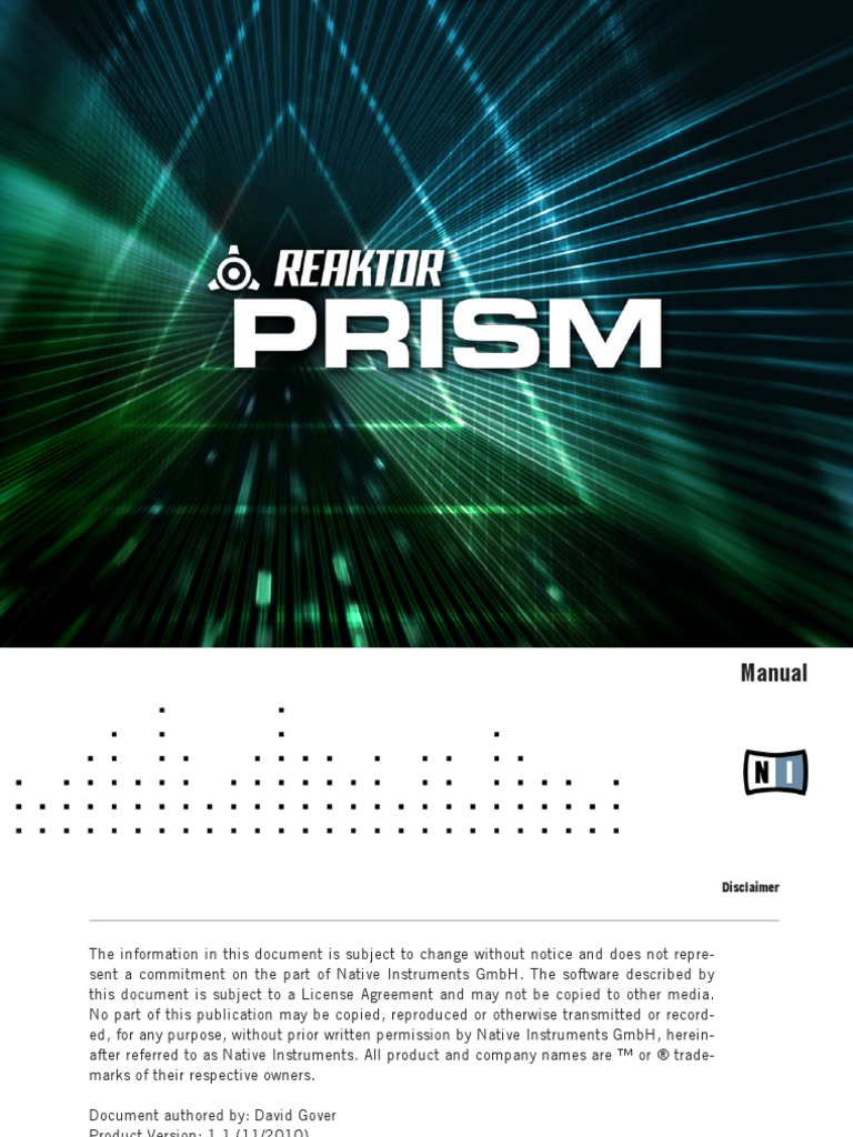 NI Reaktor Prism Manual English | PDF
