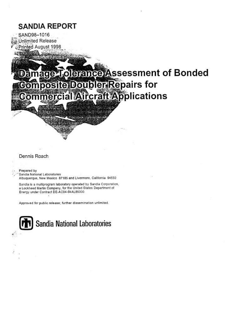 Damage Tolerance Assessment of Bonded Composite Doubler Repairs For ...