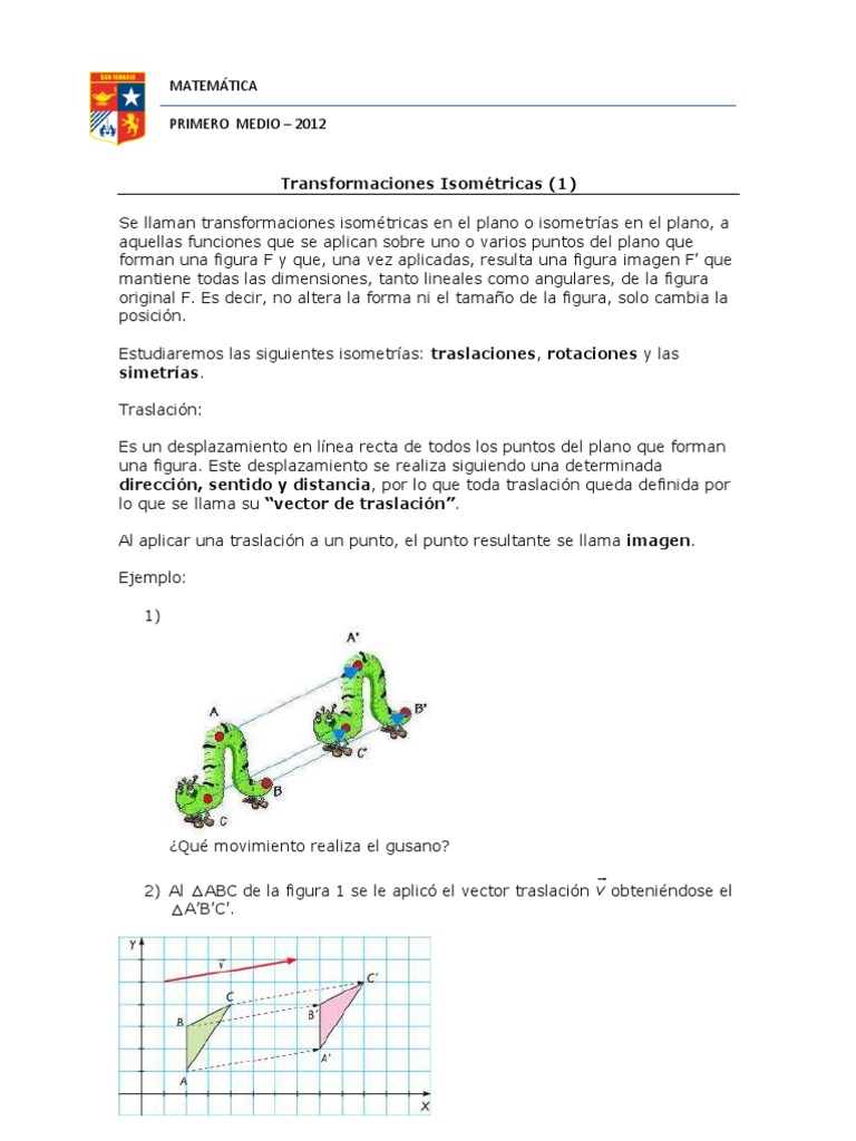 3.transformaciones Isométricas - Traslación y Rotación | PDF | Rotación ...