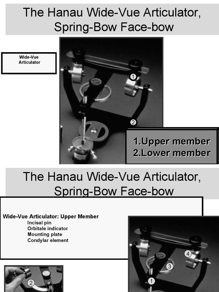 Welcome To The Hanau Wide-Vue Articulator, Spring-Bow Script | PDF ...