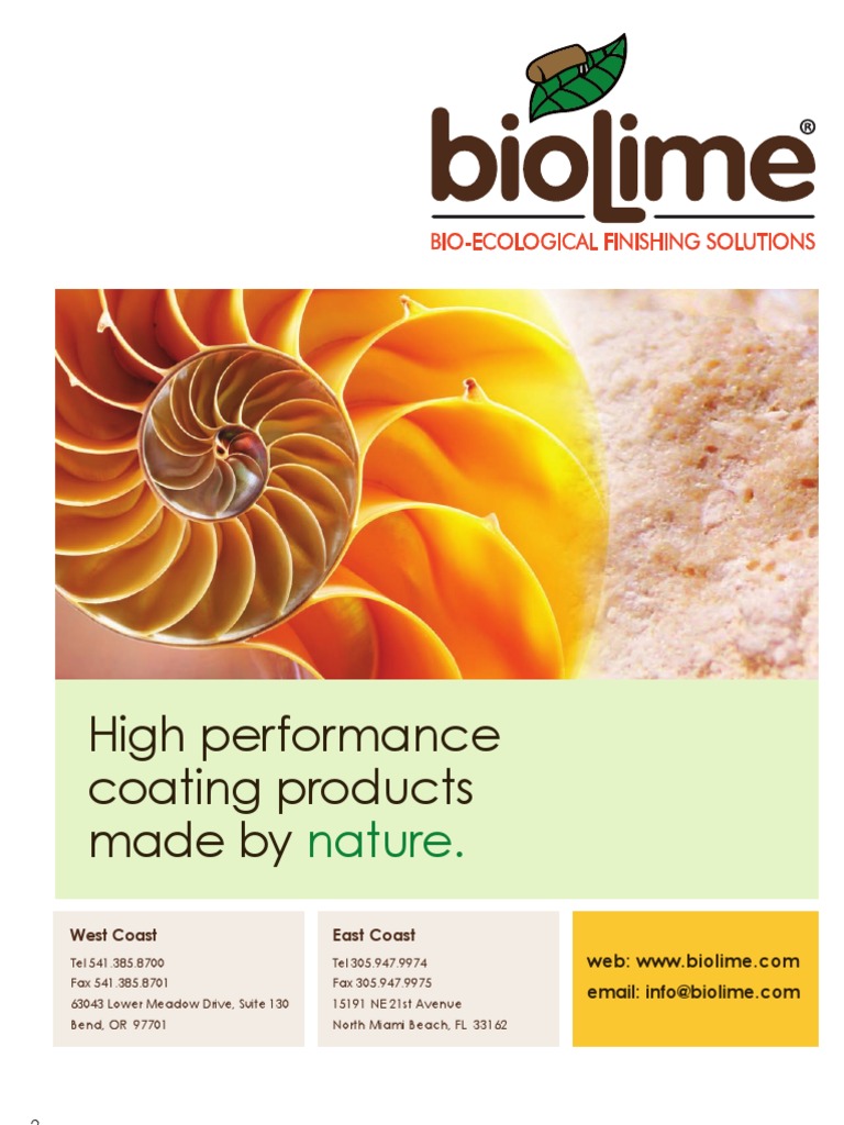 Biolime Brochure Nov 2010 | PDF | Plaster | Paint