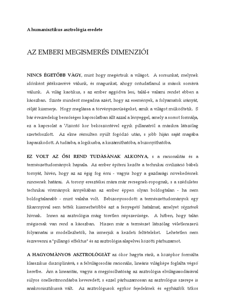 Rákos Péter - Humanisztikus Asztrológia | PDF