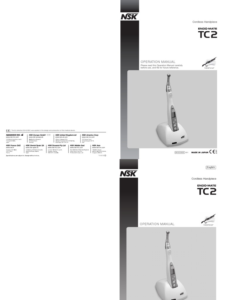 Endo Mate Tc2 | PDF | Battery Charger | Battery (Electricity)
